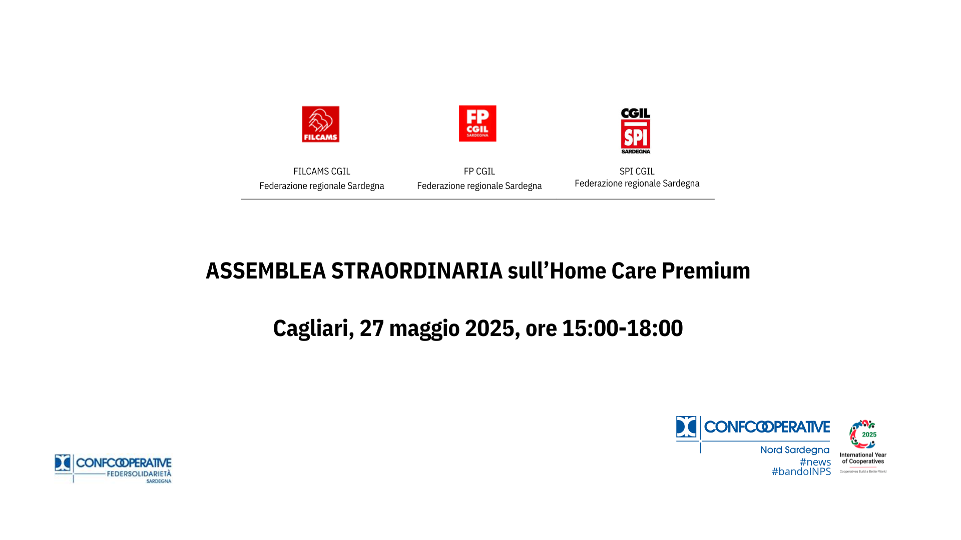 Home Care Premium INPS: nuova assemblea regionale il 27 maggio a Cagliari